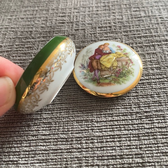 Limoges | Accents | Vintage Limoges Courting Couple Porcelain Round ...